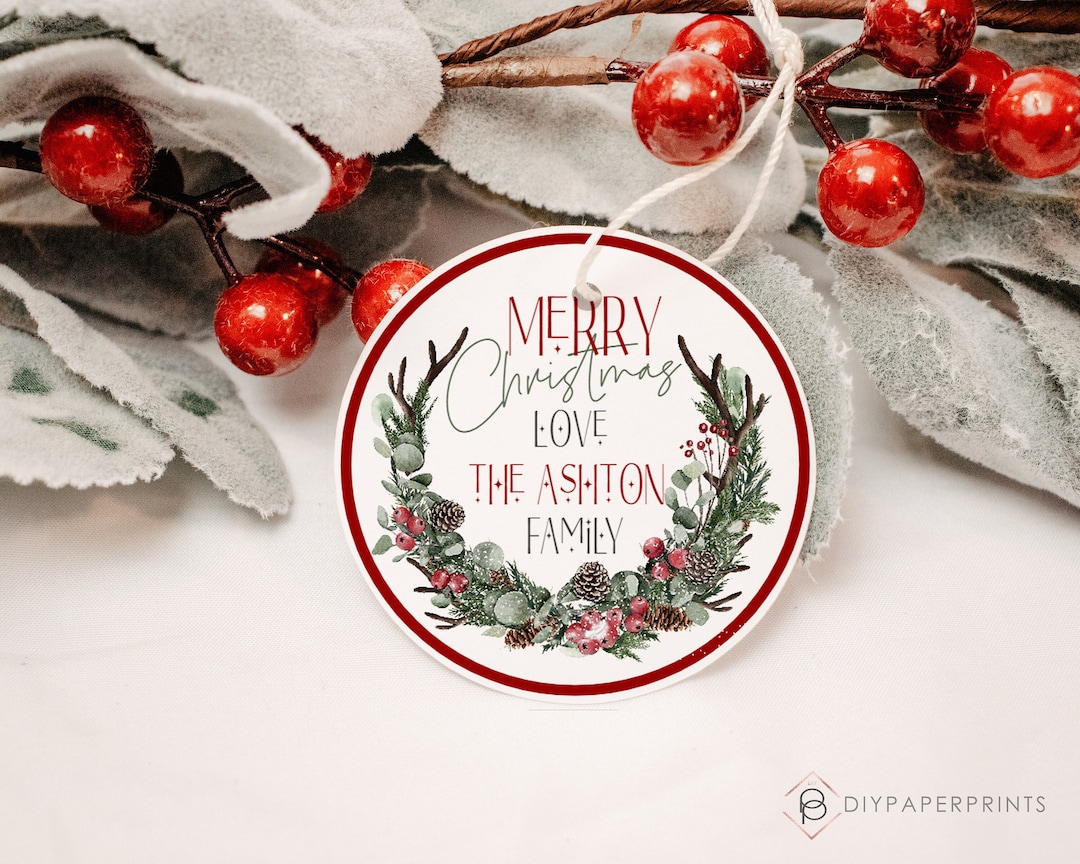 Editable Merry Christmas Tag Template, Christmas Gift Tag, Printable ...
