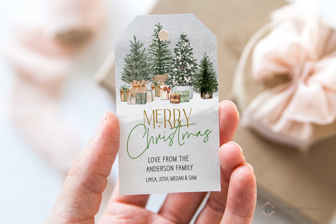 Editable Christmas Favor Tags Holiday Gift Tags Merry Christmas Holiday ...