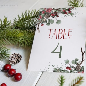 Christmas Table Numbers, Holiday Table Numbers, Table Numbers, Table ...