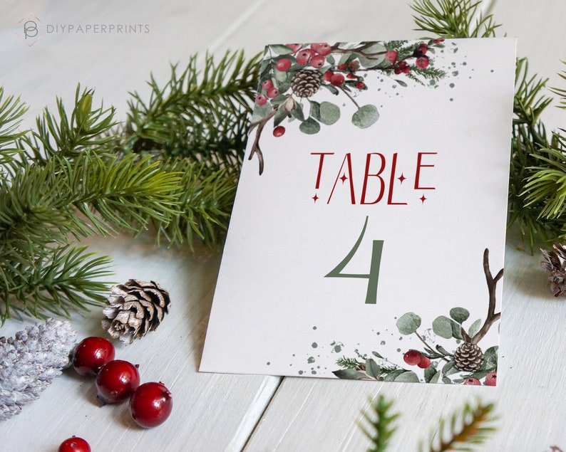 Christmas Table Numbers Holiday Table Numbers Table Numbers - Etsy