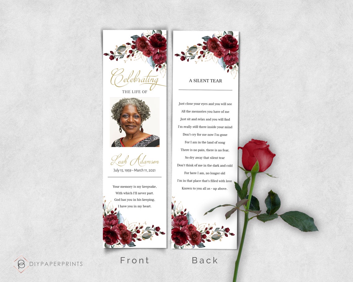 Funeral Bundle Set Red Burgundy Celebration of Life Funeral - Etsy