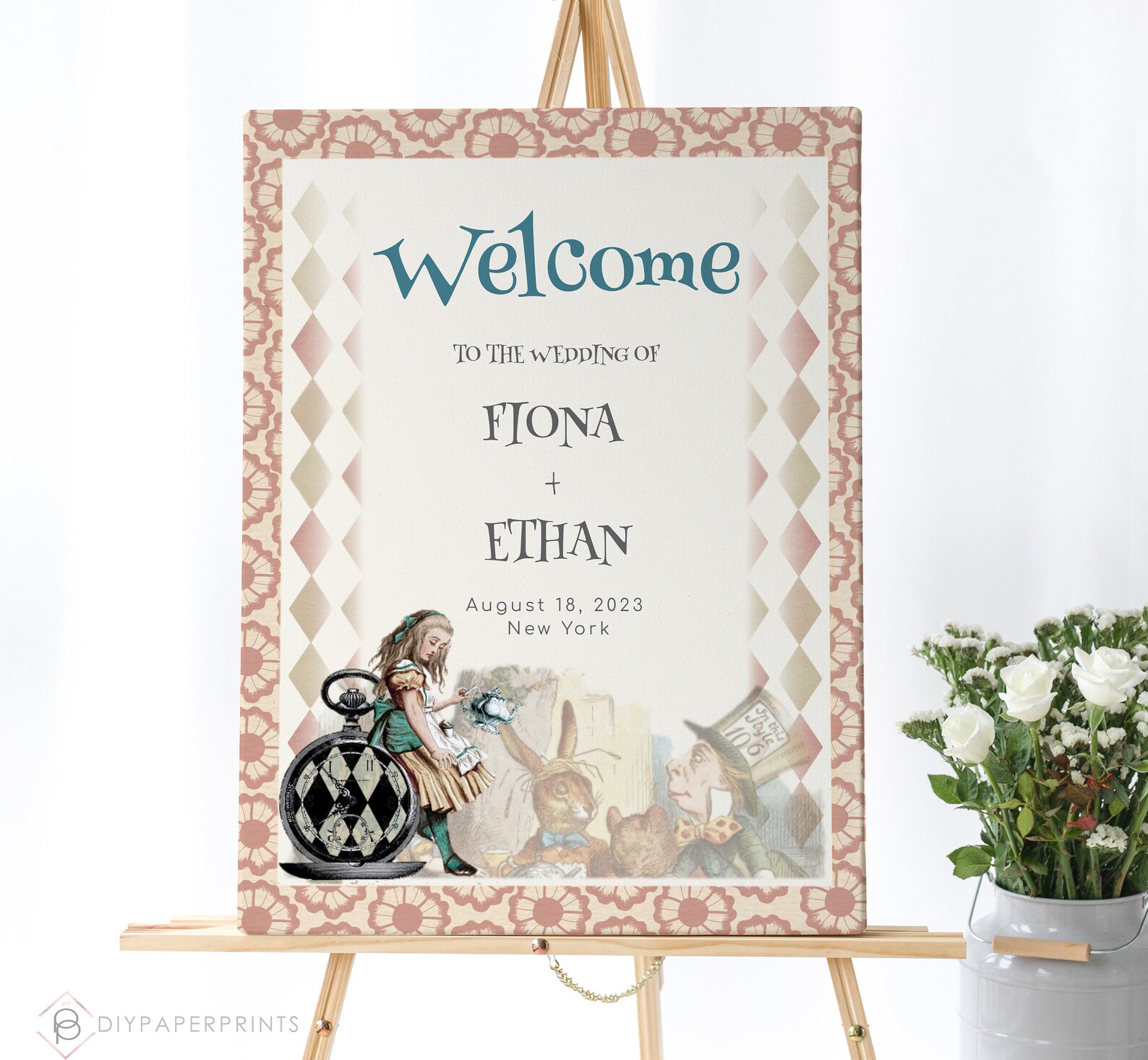 Wedding Welcome Sign Template Alice Welcome Sign Printable - Etsy UK