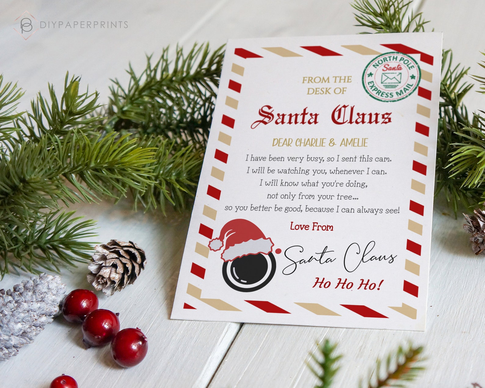 Santa Cam Letter Letter for Santa Cam Letter From Santa - Etsy UK