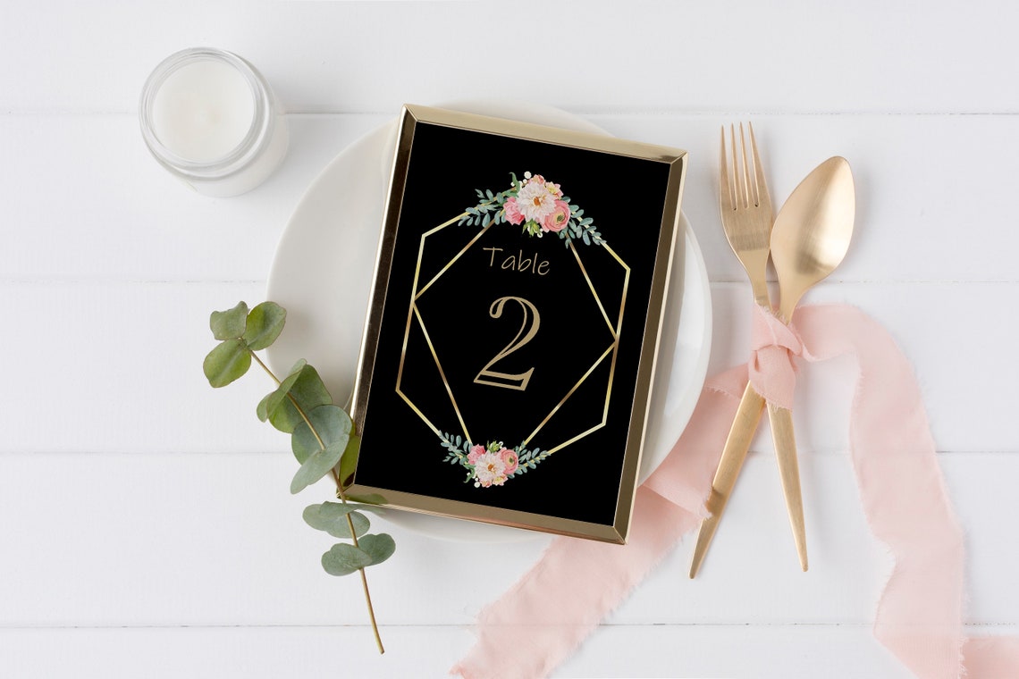 Geometric Gold Polygon Frames Wedding Frames Polygonal Gold - Etsy