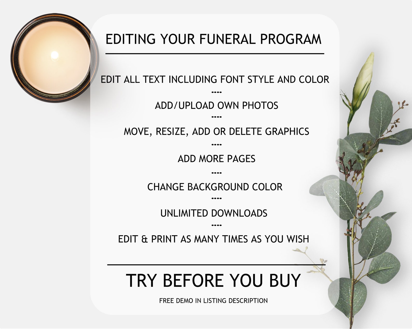 Editable Funeral Program Template Ladies Funeral Memorial - Etsy