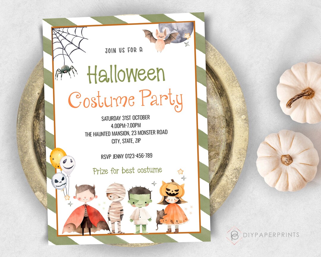 Editable Halloween Party Invitation, Halloween Invite, Halloween ...