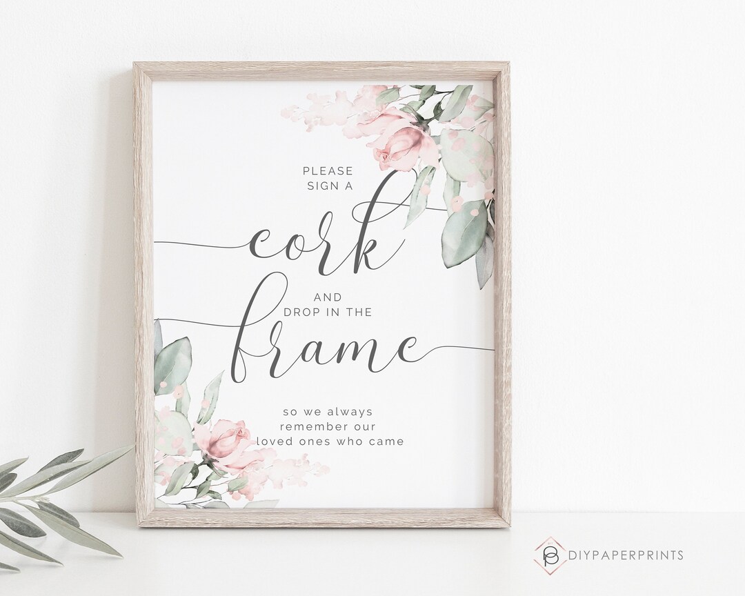 Printable Please Sign a Cork, Instant Download, Champagne Cork Guest ...