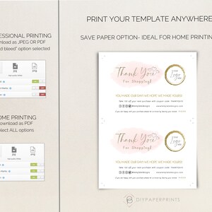 ADD YOUR LOGO -editable Business Thank You Insert Card, Package Insert ...