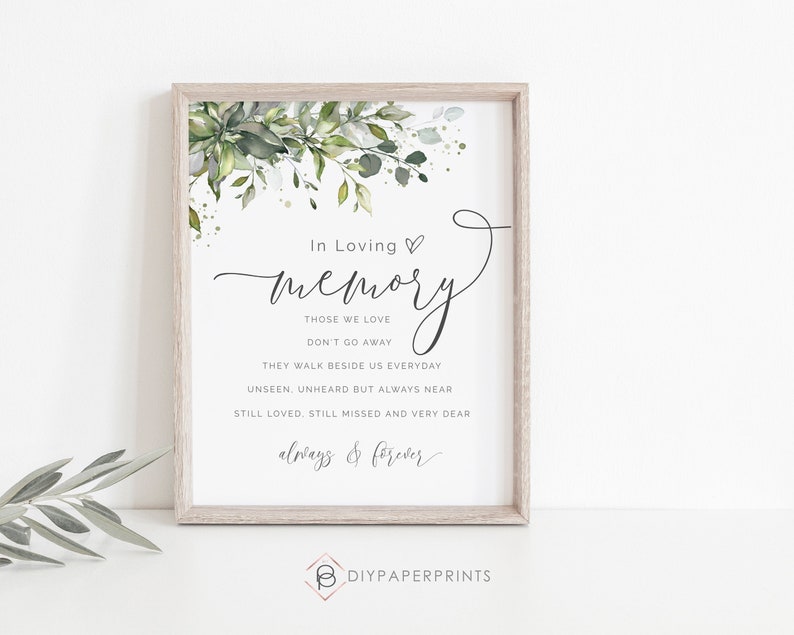 In Loving Memory Sign Loving Memory Funeral Sign Printable - Etsy