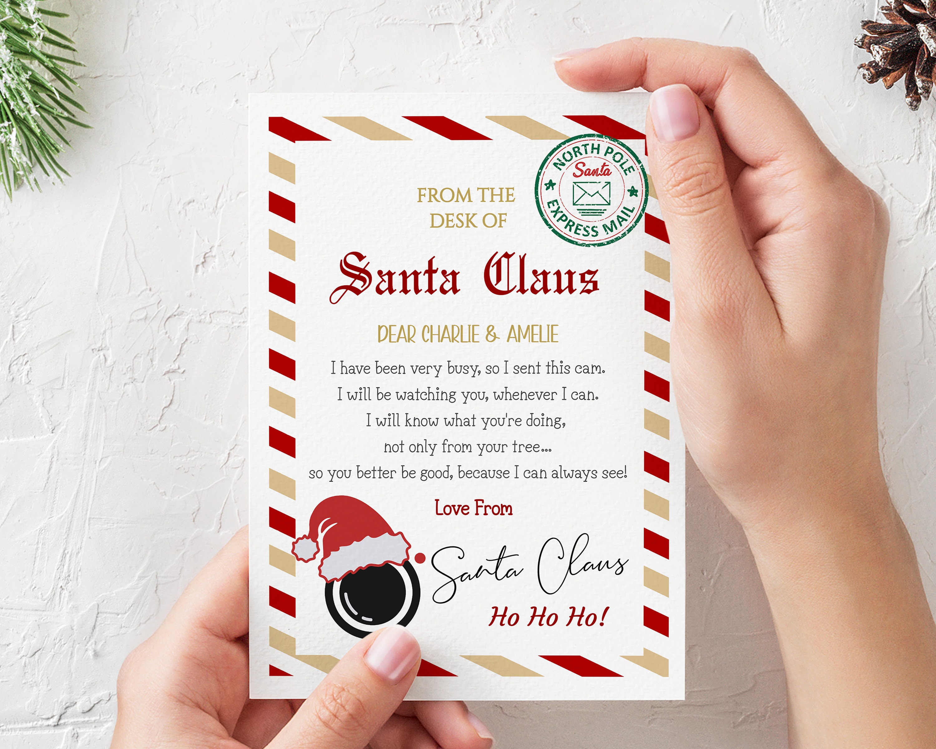 Santa Cam Letter Printable, Editable Template (digital Download) - Etsy UK