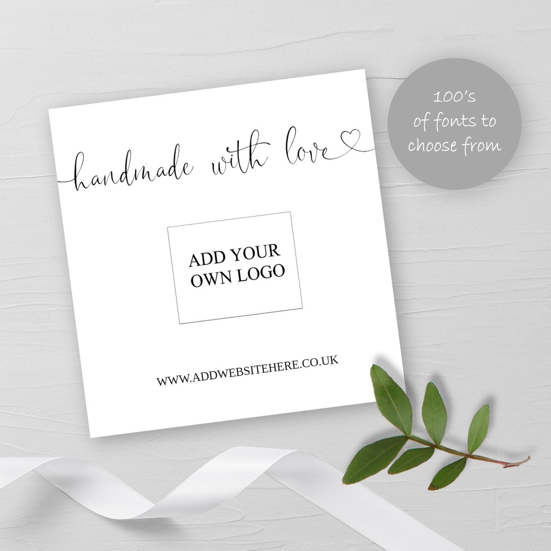 Custom Handmade by Card Template, Customised Enclosure Card, Editable ...