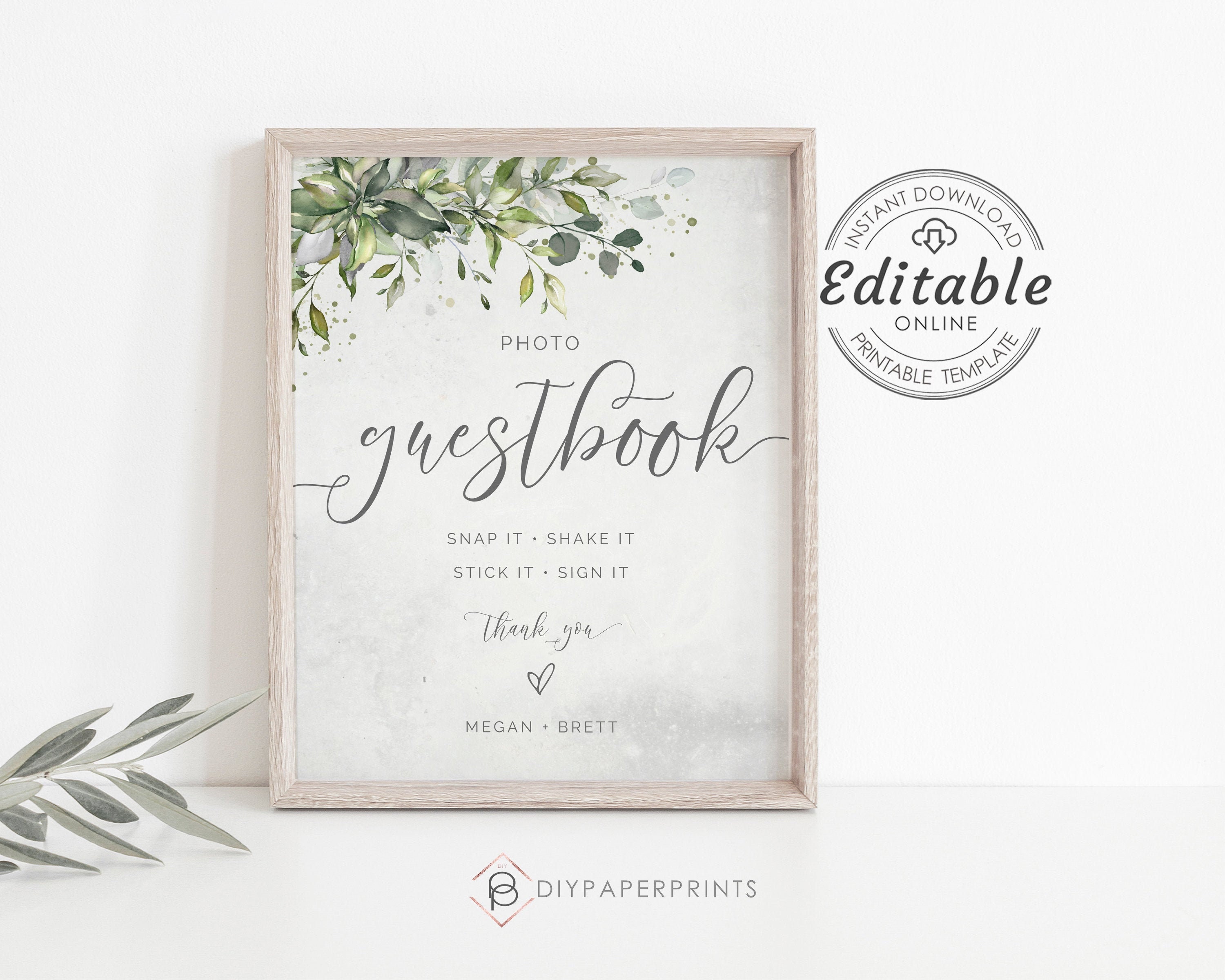 Wedding Guestbook Sign Editable Template Printable Guest | Etsy