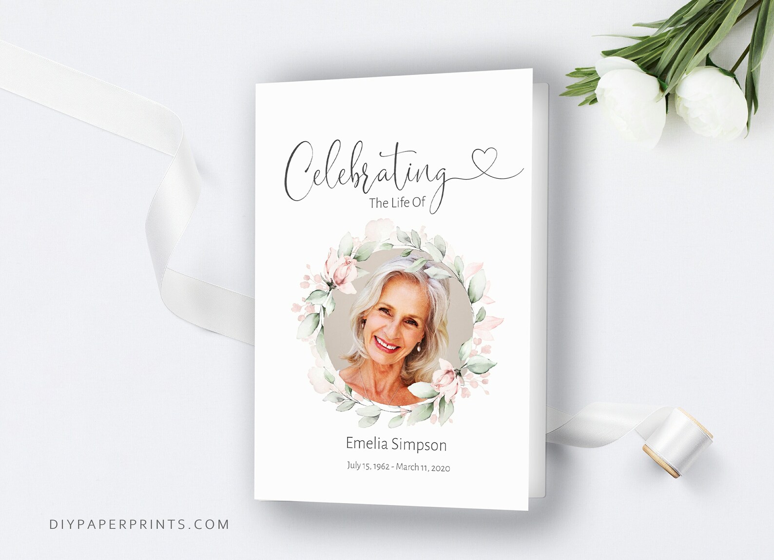 Funeral Program in Loving Memory Printable Editable Order - Etsy