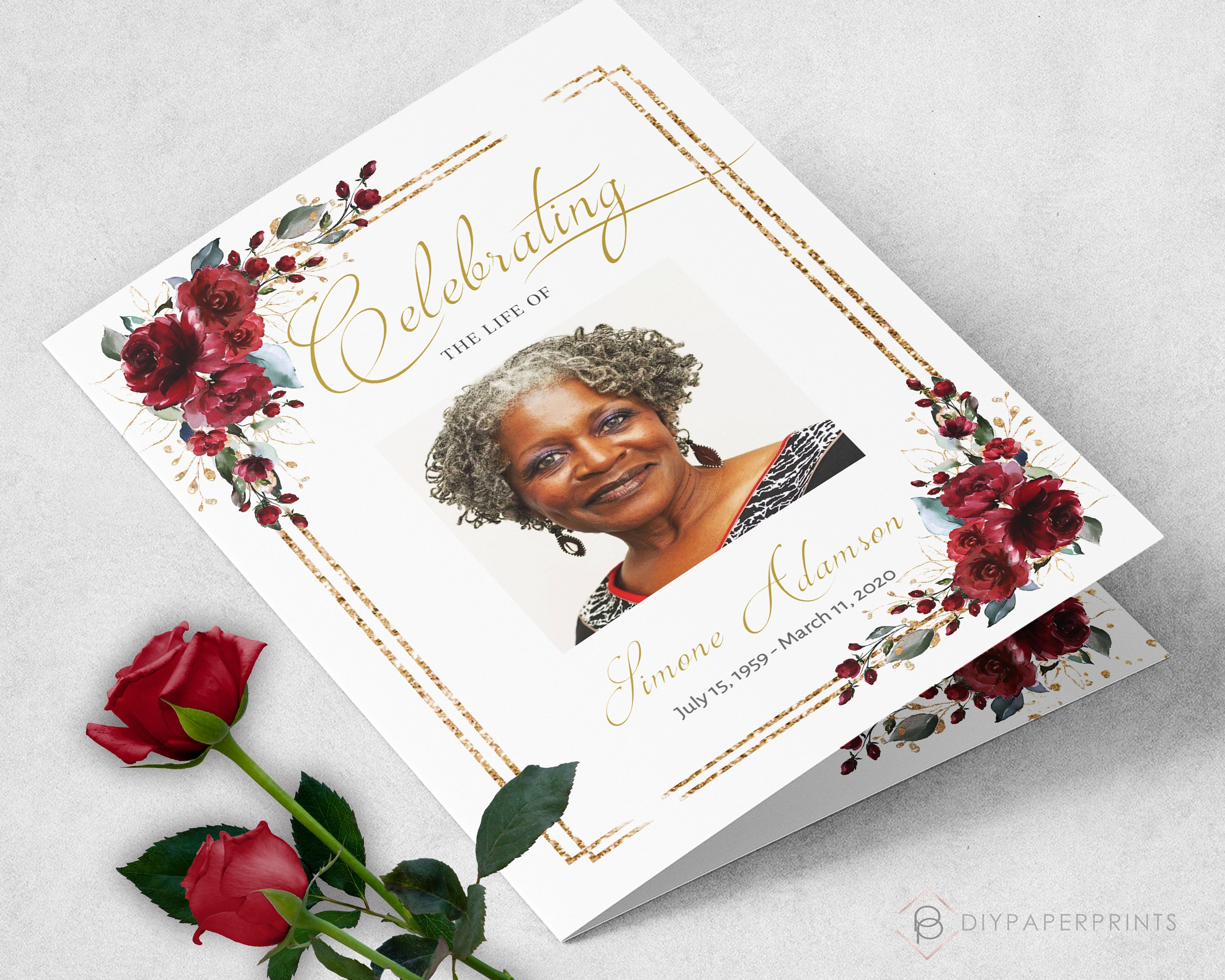 Funeral Bundle Set Red Burgundy Celebration of Life Funeral - Etsy