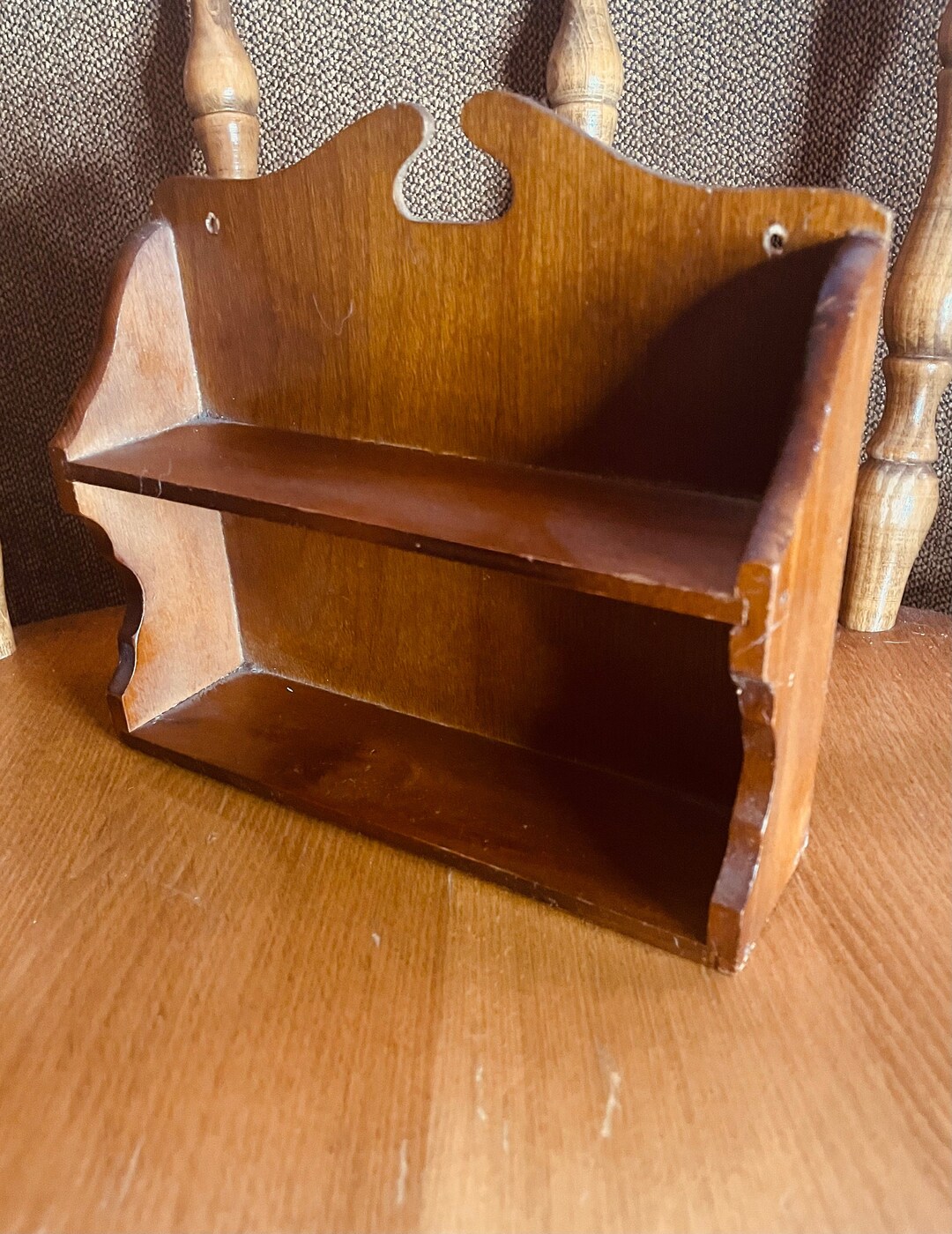 Vintage Small Wooden Curio Shelf - Etsy