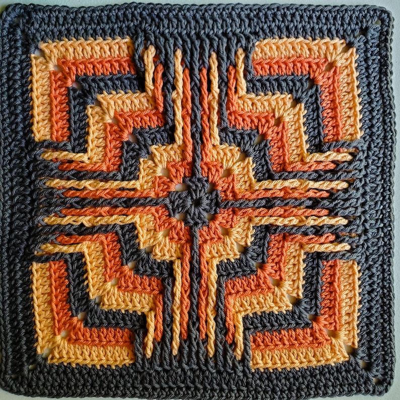 Granny Square 12 Inch Crochet Pattern Blanket Square Star Portal - Etsy