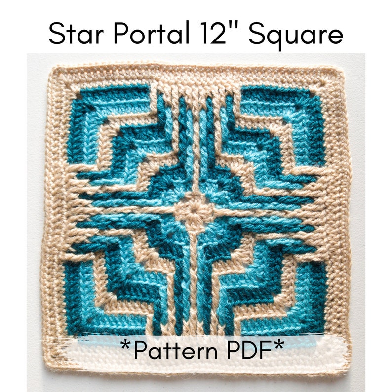 Granny Square 12 Inch Crochet Pattern Blanket Square Star Portal - Etsy