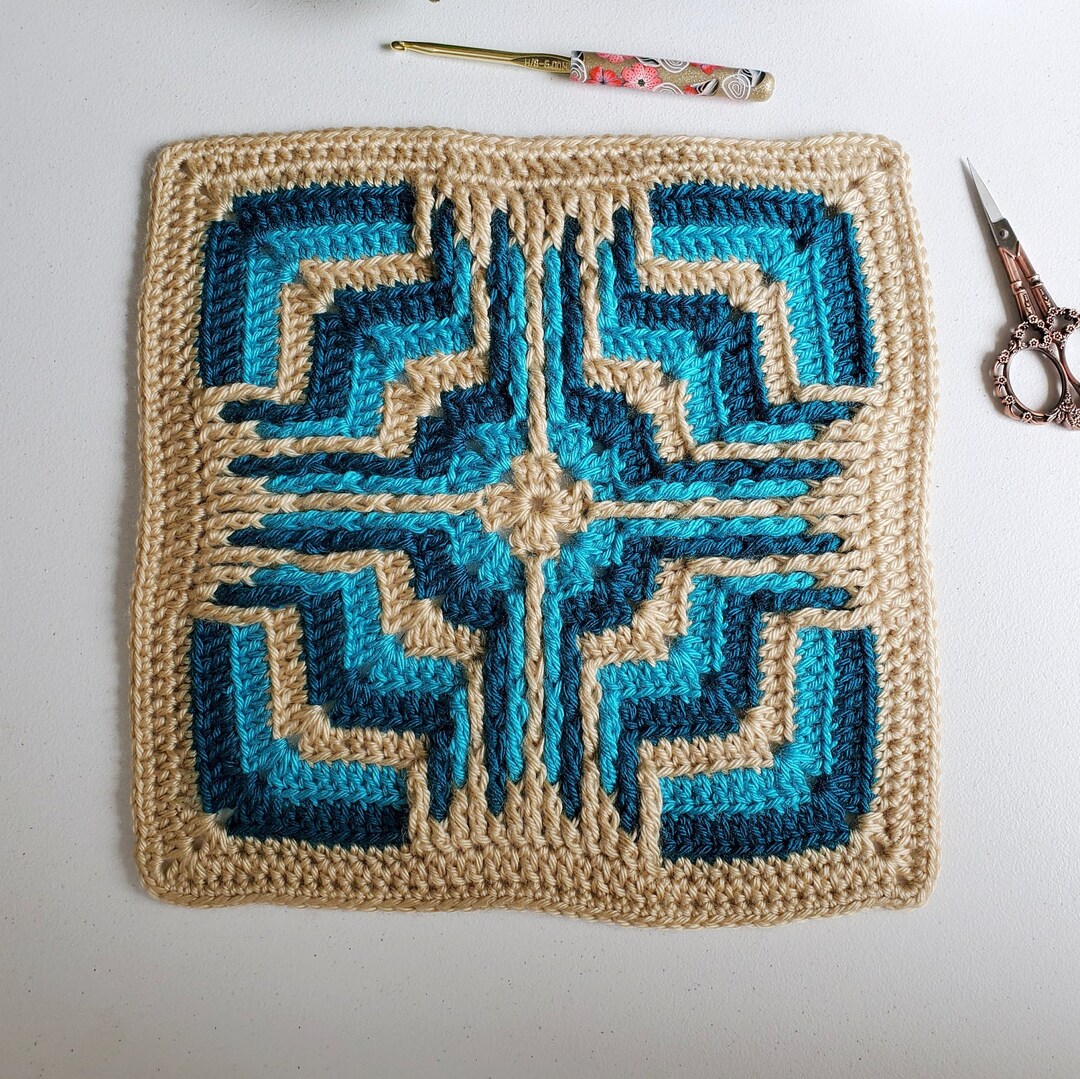 Granny Square 12 Inch Crochet Pattern Blanket Square Star Portal - Etsy