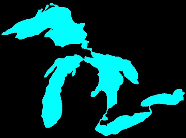 Michigan Great Lakes Decal, Sticker for Car Windows, Wood, Laptops, Etc ...