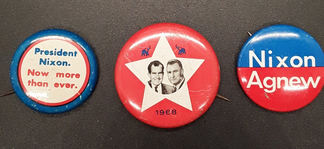 3 Nixon Agnew Presidential Campaign Pinback Buttons - Etsy