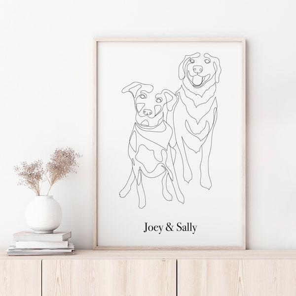 One Line Drawing Dog - Etsy