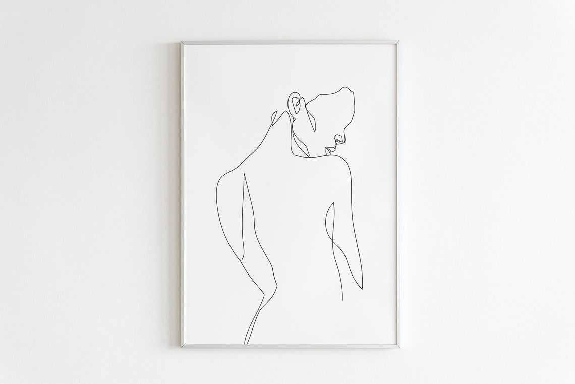 Line Art Woman Line Drawing Woman One Line Drawing Print - Etsy