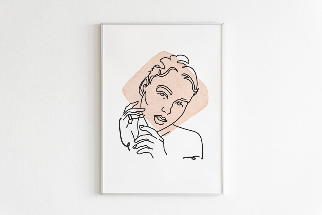 Abstract Face Line Drawing PRINTABLE, Female Form Art Poster, One Line ...