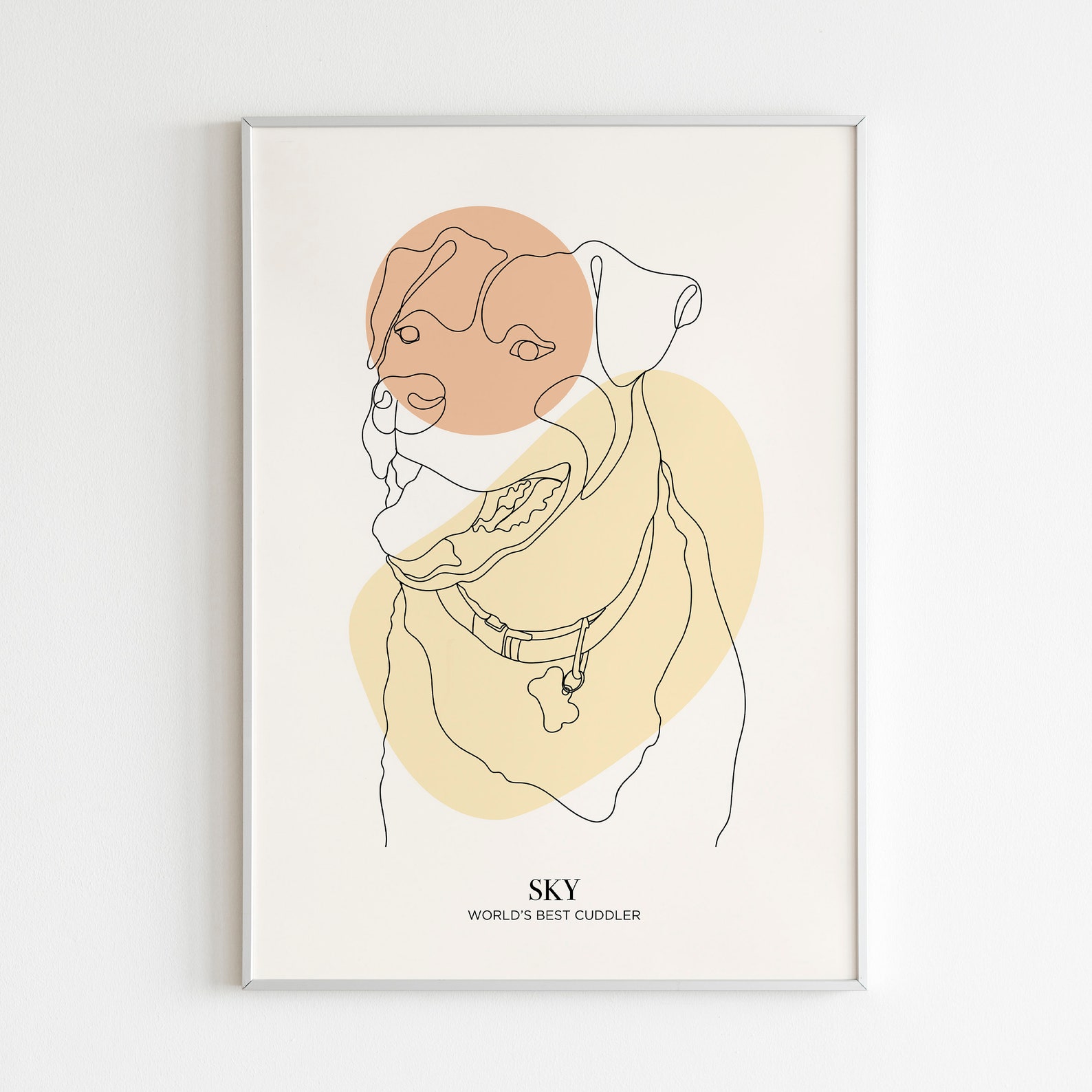 Custom Color Block One Line Pet Portrait Dog Portrait Dog - Etsy