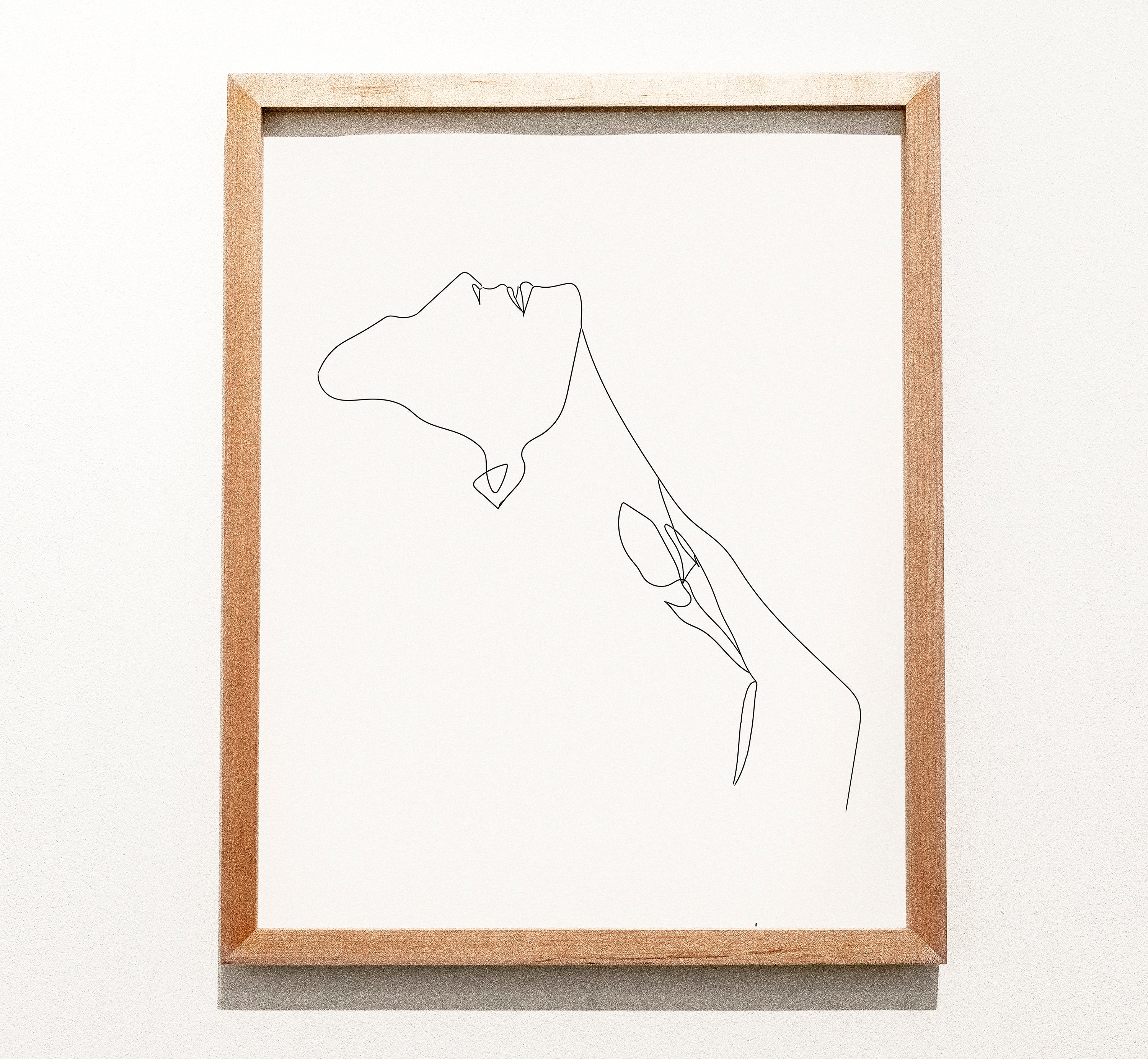 One Line Art Drawing Female Face Form Art One Line Art | Etsy