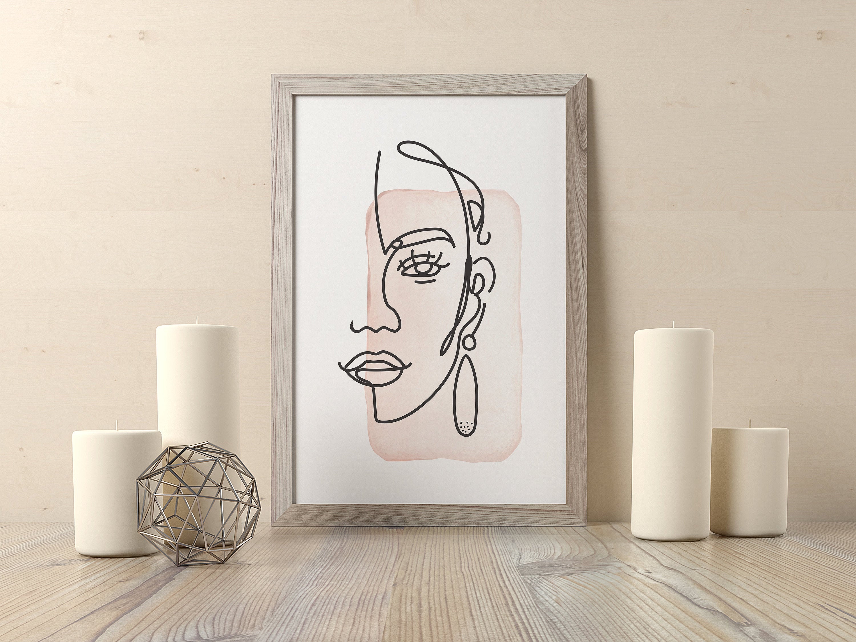 Abstract Face Line Drawing PRINTABLE Female Form Art Poster - Etsy