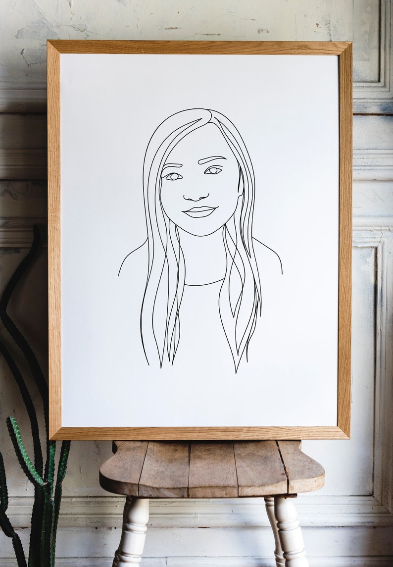 Custom One Line Self Portrait Drawing Line Art Drawing One | Etsy