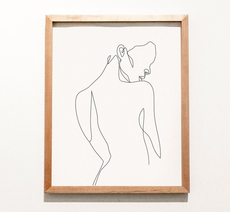Line Art Woman Line Drawing Woman One Line Drawing Print - Etsy