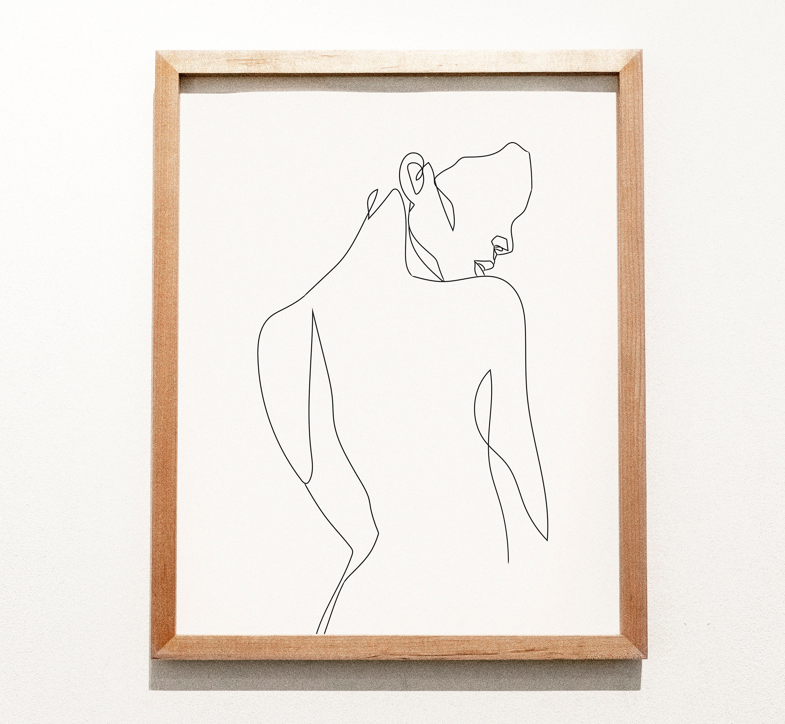 Line Art Woman Line Drawing Woman One Line Drawing Print - Etsy