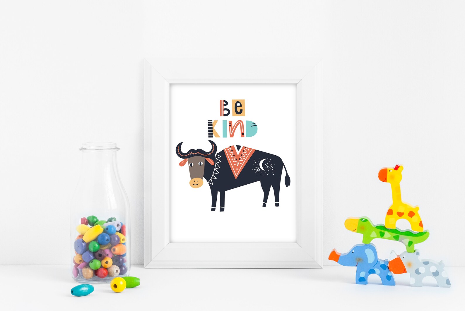 Be Kind Cow Print, Safari Nursery Wall Art, Nursery Decor, Gender ...