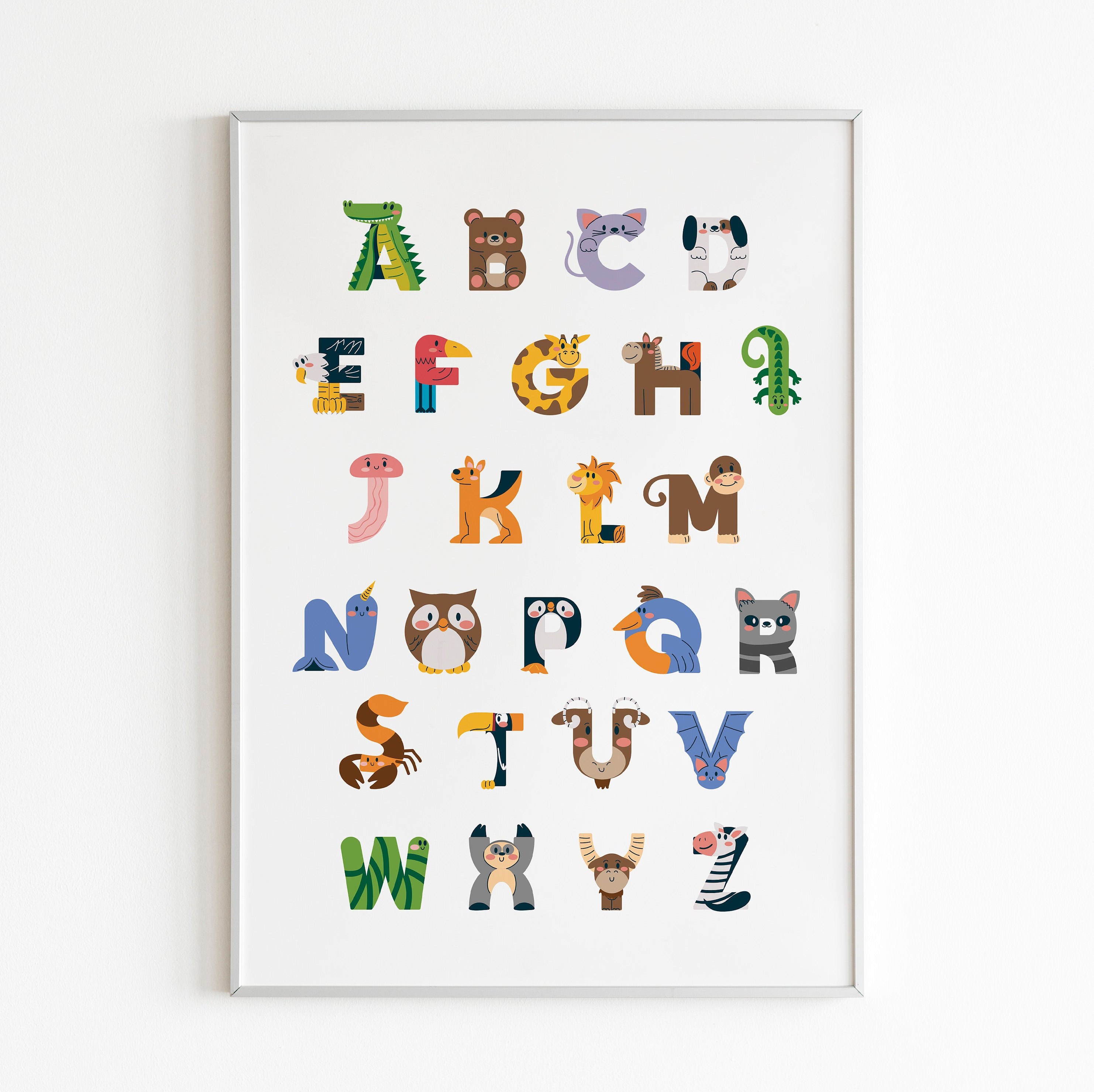 Animal Alphabet Print Animal Alphabet Print Nursery Decor - Etsy