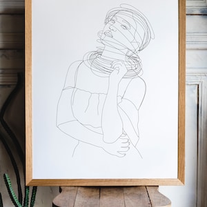 Custom One Line Self Portrait Drawing, Line Art Drawing, One Line ...