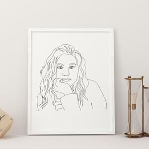 Custom One Line Self Portrait Drawing, Line Art Drawing, One Line ...