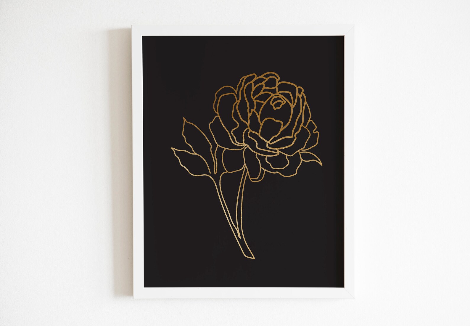 Gold Foil Flower Print Leaves Prints Botanical Leaves | Etsy