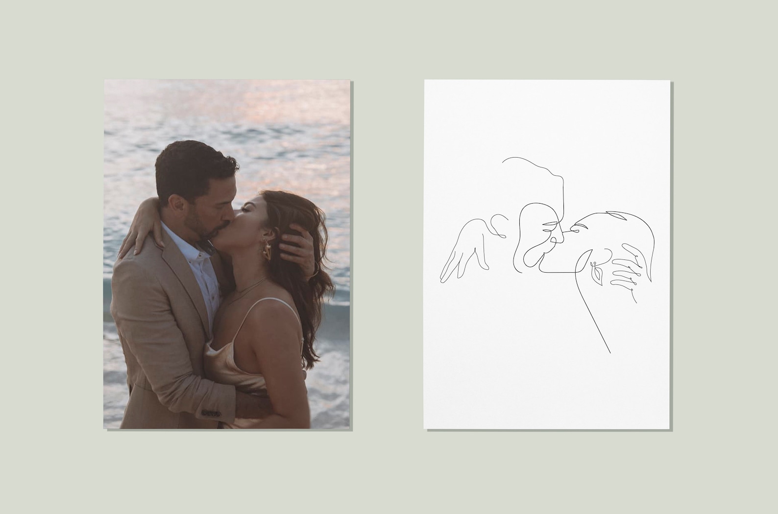 Custom One Line Couple Portrait Drawing, Couple Line Art, Couple ...