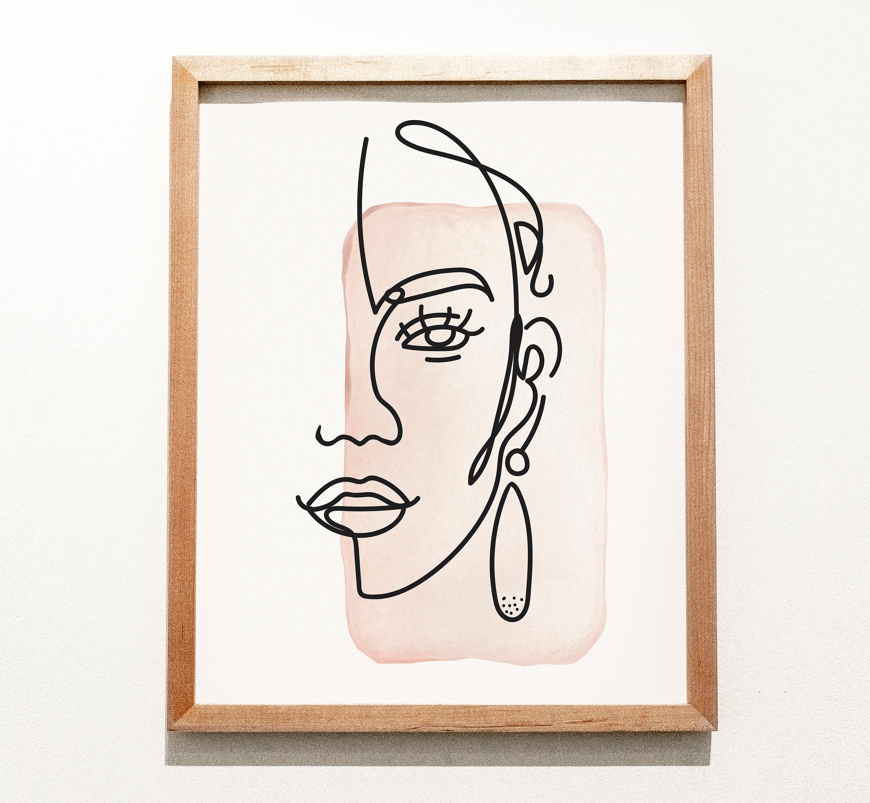 Abstract Face Line Drawing PRINTABLE Female Form Art Poster - Etsy