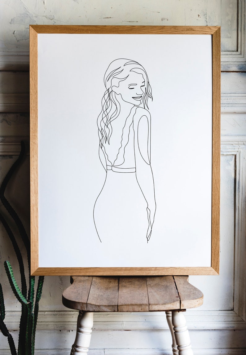 Custom One Line Self Portrait Drawing Line Art Drawing One | Etsy