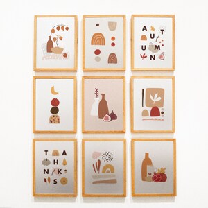 Thanksgiving Art, Abstract Geometric Autumn Prints,abstract & Modern ...
