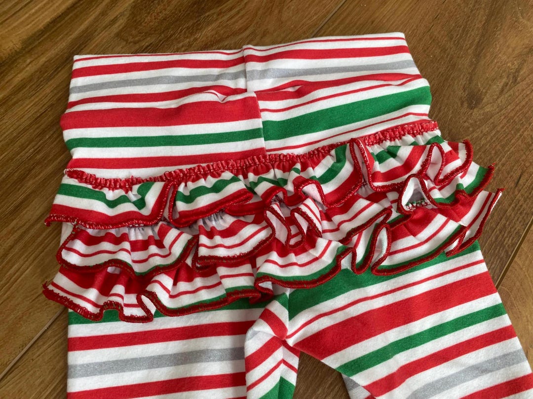 Christmas Ruffle Pants / Baby Girl Ruffle Leggings / Red and Green ...