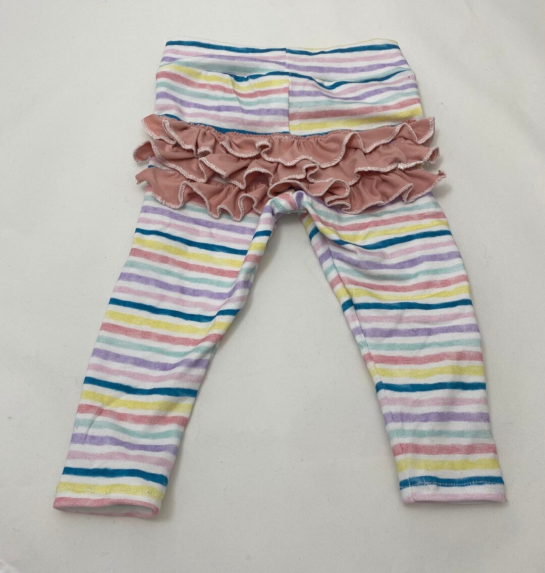 Pastel Striped Ruffle Pants / Baby Girl Easter Ruffle Leggings ...