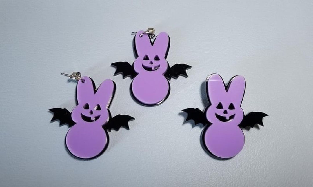 Peep O Lantern Bat Earrings/hair Clip/brooch - Etsy
