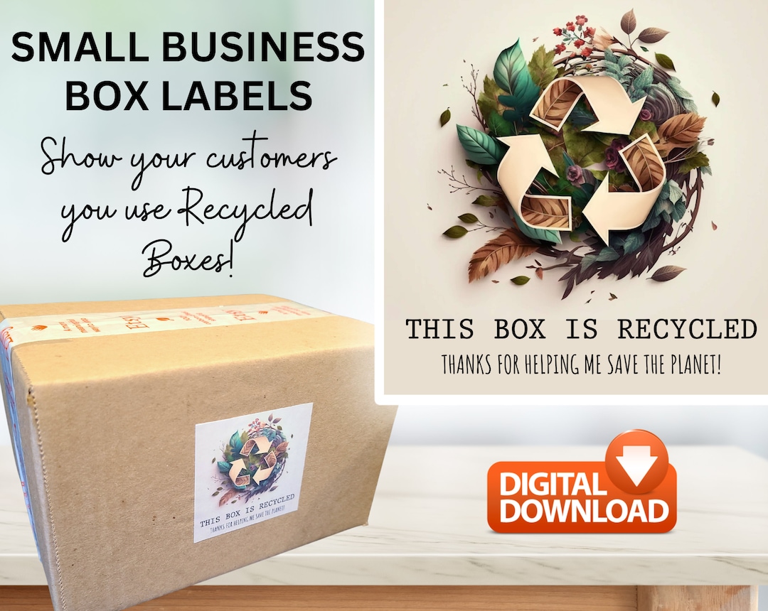 This Box is Recycled Recycled Packaging Sticker Small Business Box ...