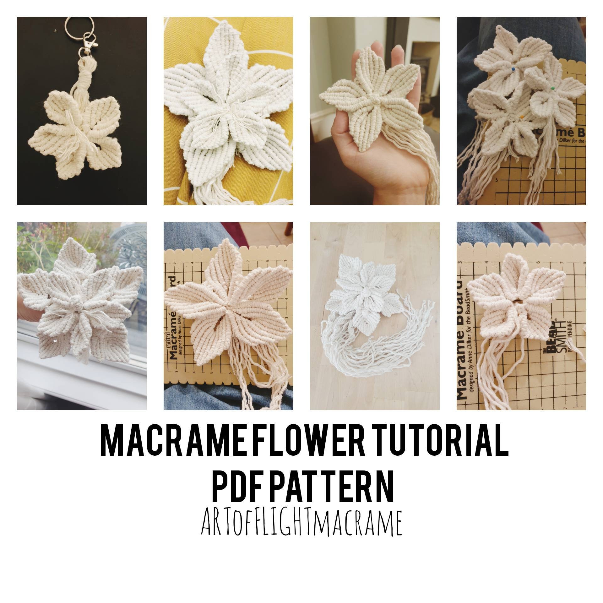 Macrame Flower PDF DIY Tutorial - Etsy