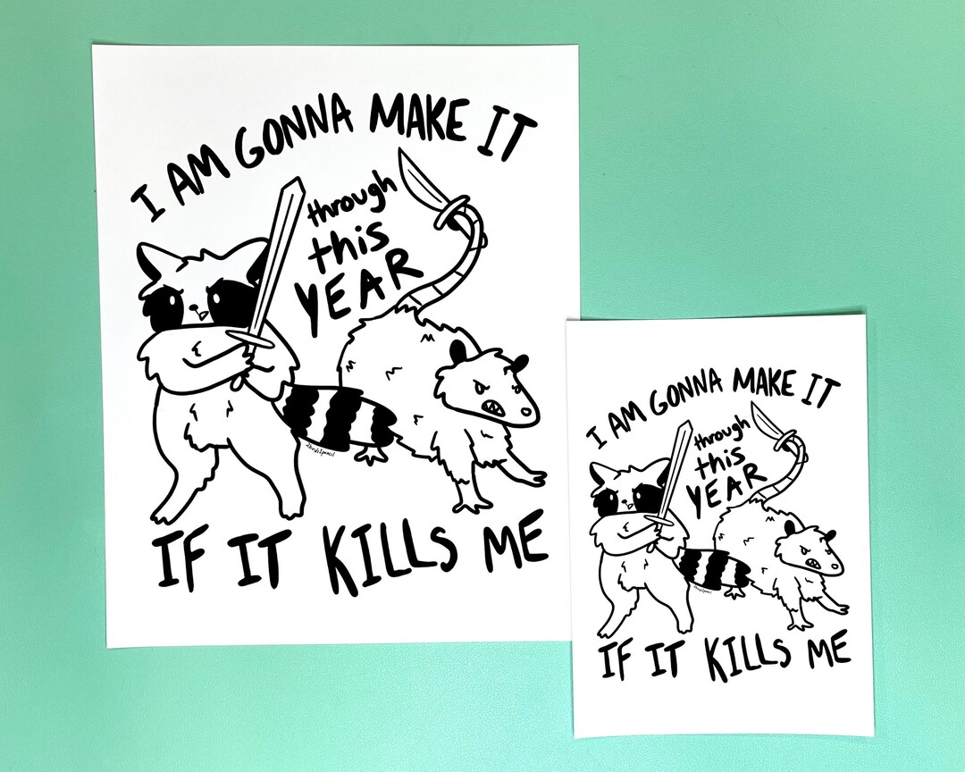 Sword Raccoon & Knife Possum Print - 5x7 and 8x10 Matte Inkjet Prints ...