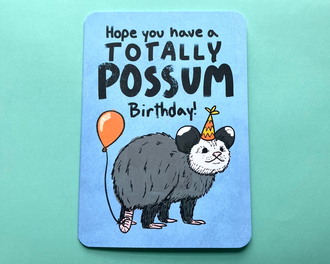 Possum Birthday Card - Etsy