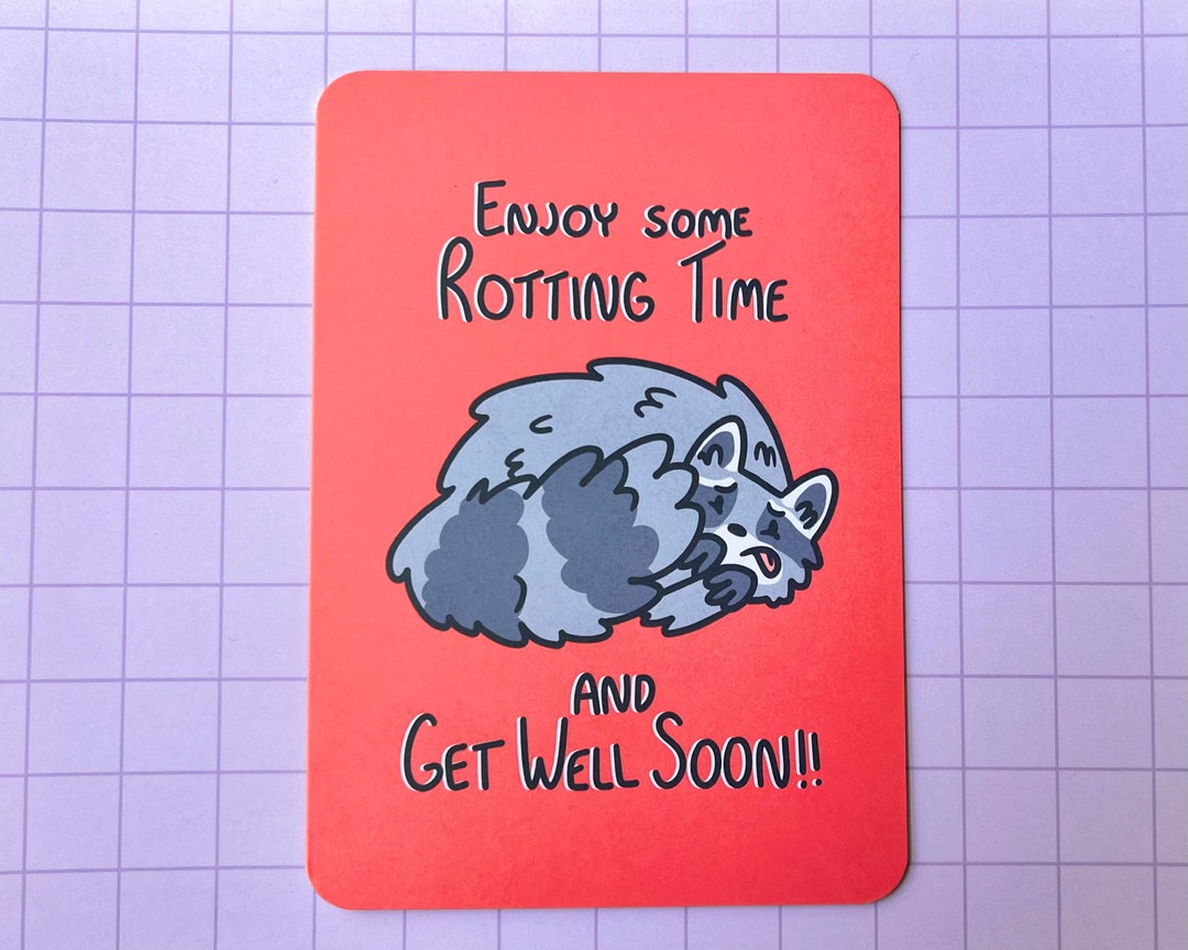 Get Well Soon Raccoon Card - Etsy